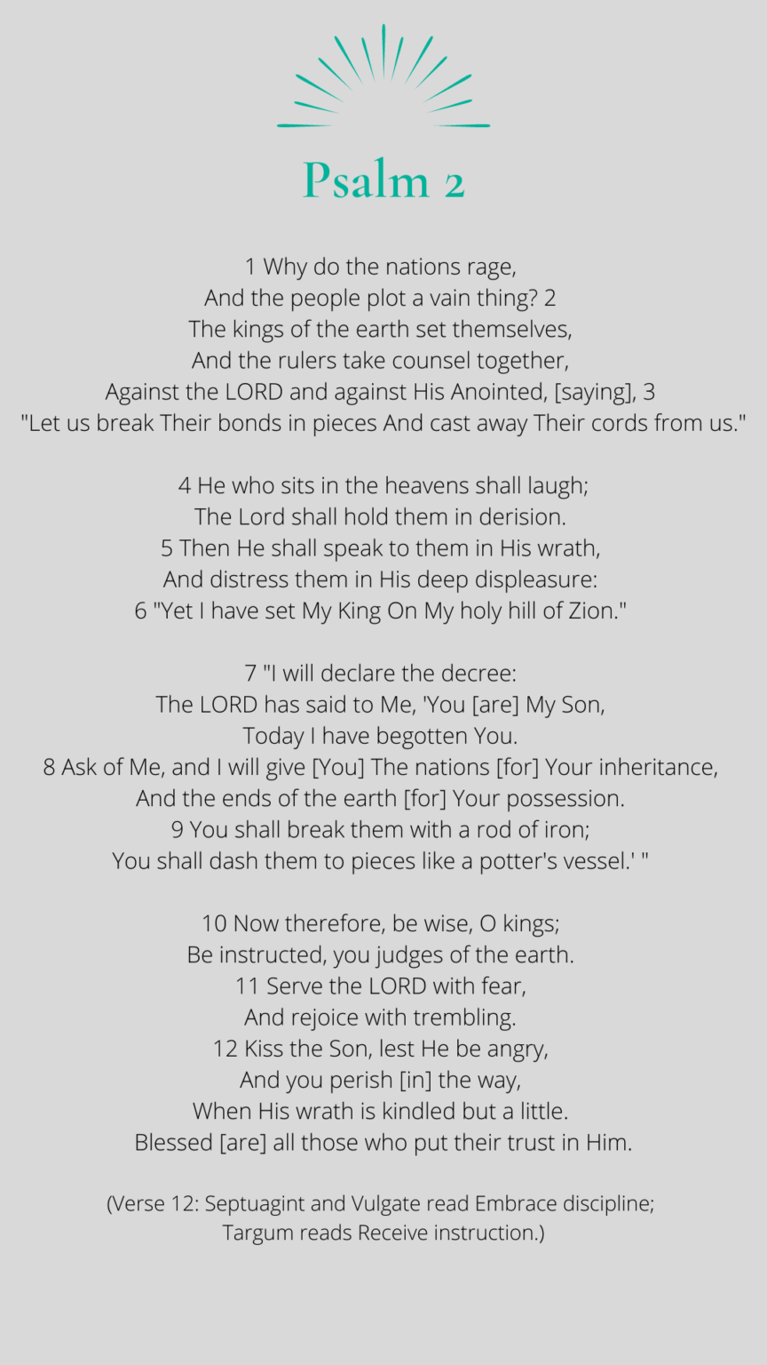 Psalm 2: God's purpose will be done. Series: Journey Through the Psalms ...